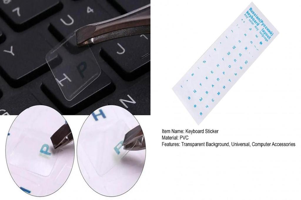 DR.BEI Standard Layout Keyboard Cover Keyboard Sticker Cyrillic ...