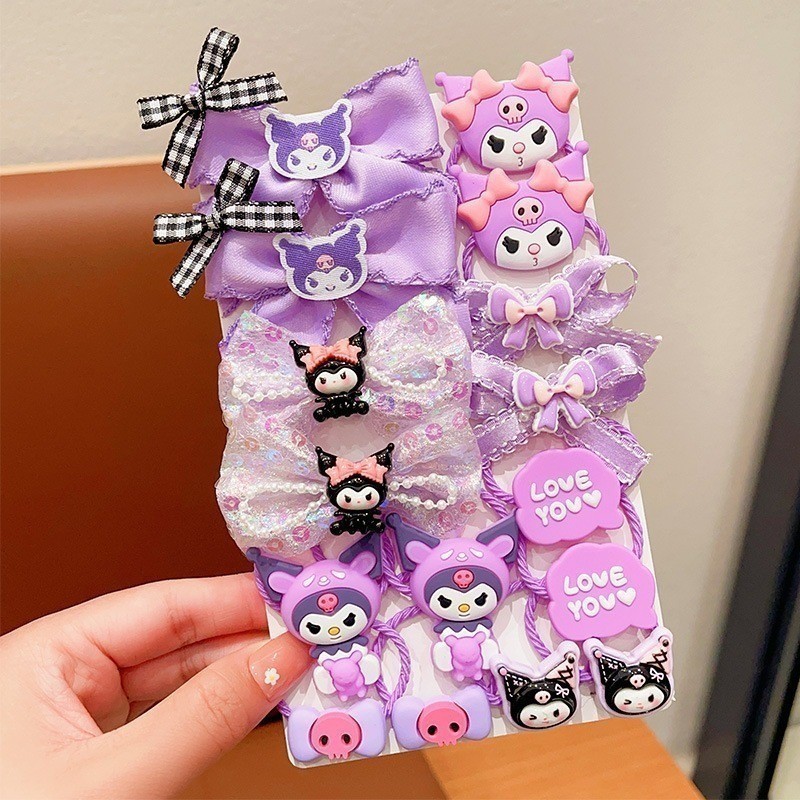 18pcs Set Kawaii Sanrio Hair Ring Ornaments Cinnamoroll My Melody ...