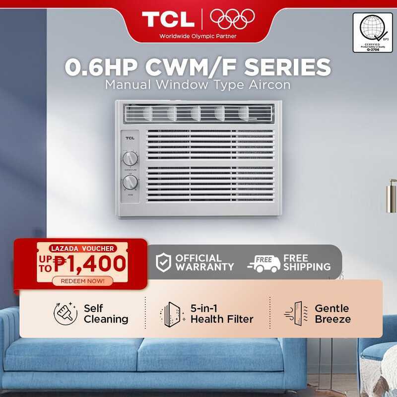 TCL Window Type AC Tac-06Cwm/F - 0.6Hp Manual / Non-Inverter, 5-In-1 ...