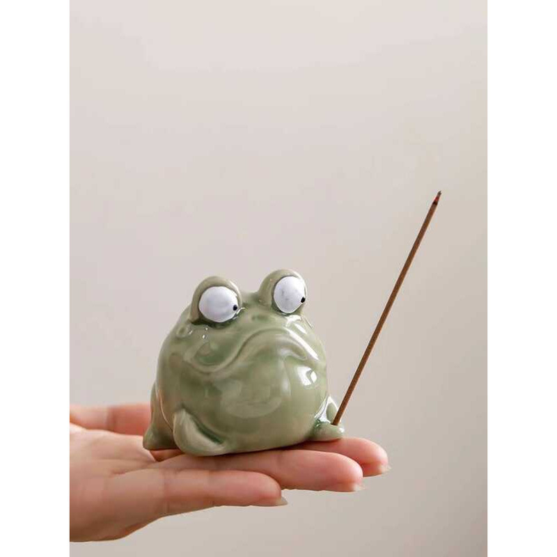 Good Kiln Cute Frog Ceramic Handmade Burner Home Creative Mini Holder ...