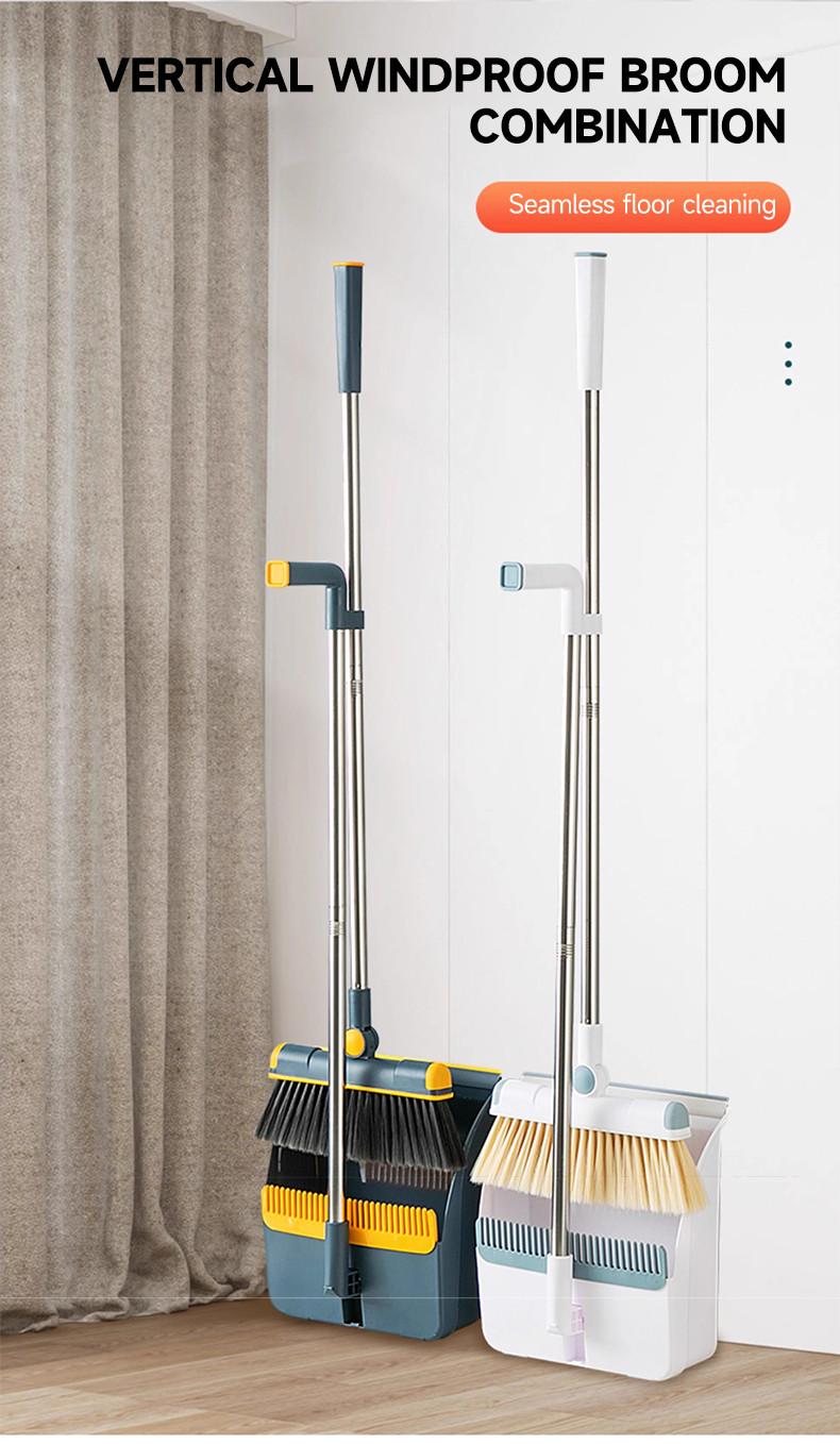 2PCS Foldable Broom Dustpan Set For Home Household Floor Cleaning Set ...