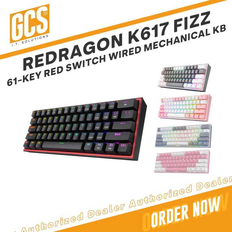 Redragon K617 Fizz 61-Key Mechanical Keyboard Red Switch Backlit RGB ...