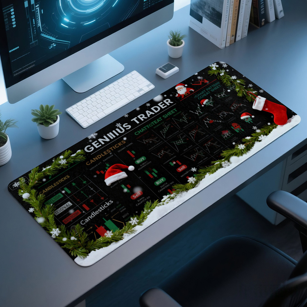 Large Gaming Mouse Pad, Trading Chart Display Board Pattern Desk Mat ...
