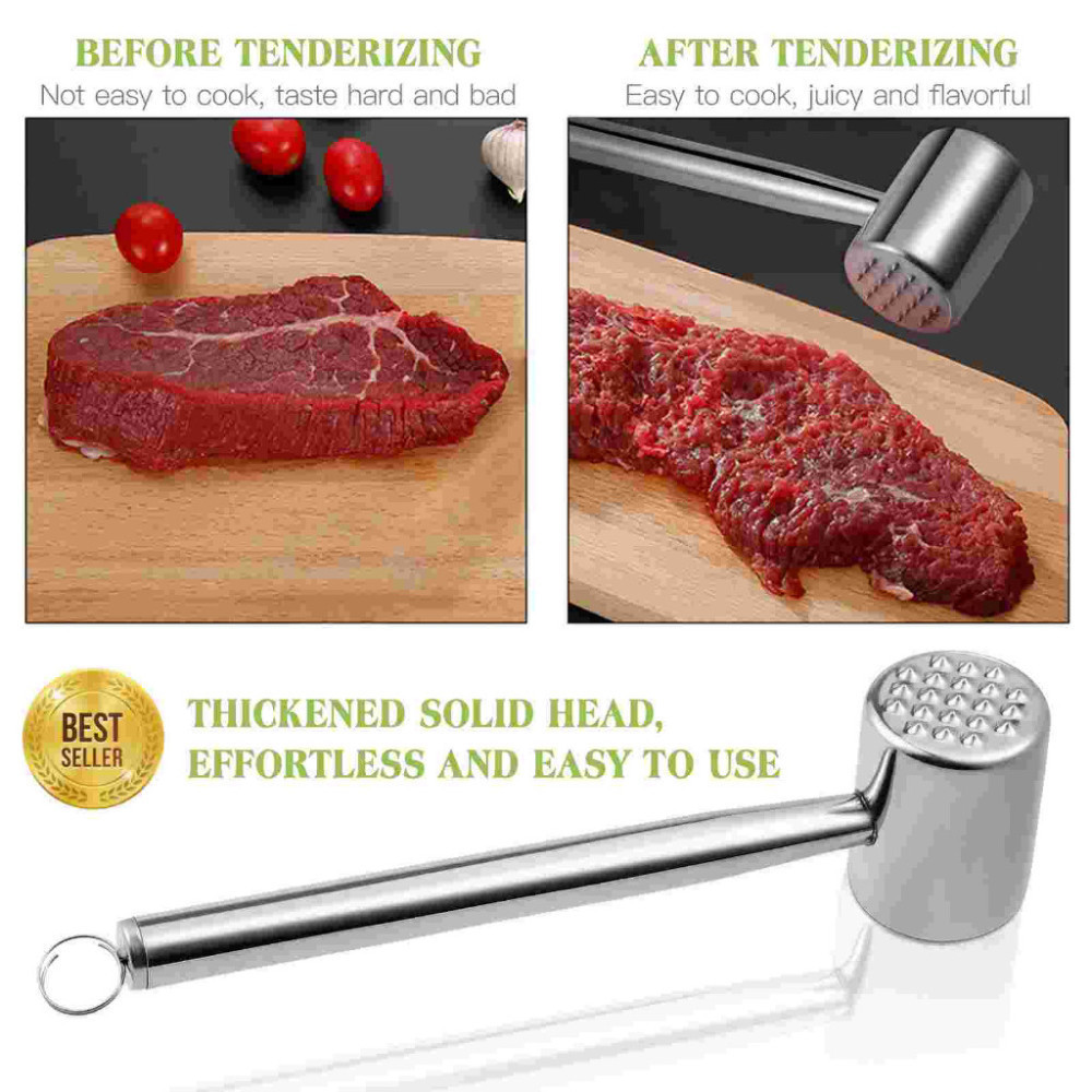 heavy-duty meat mallet 304 stainless steel professional tenderizer for ...