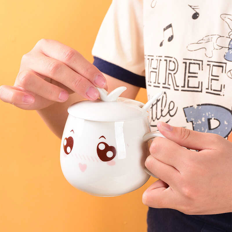 Dehua Ceramic Creative Cute Version Mug Girl Office Flower Tea Cartoon ...