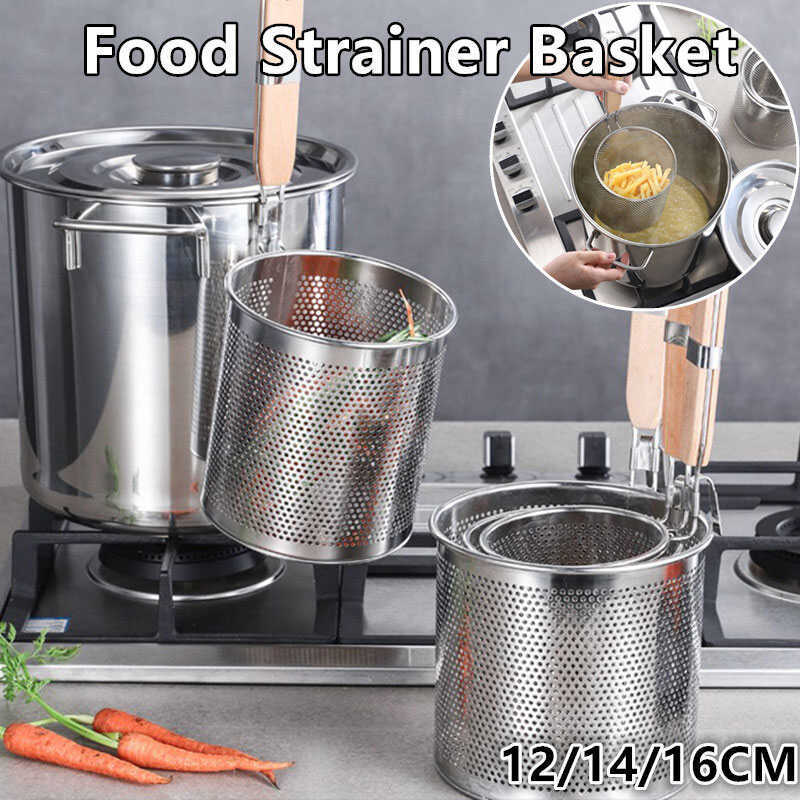 Food Grade Stainless Steel Strainers Noodle Strainer Colander Frying ...