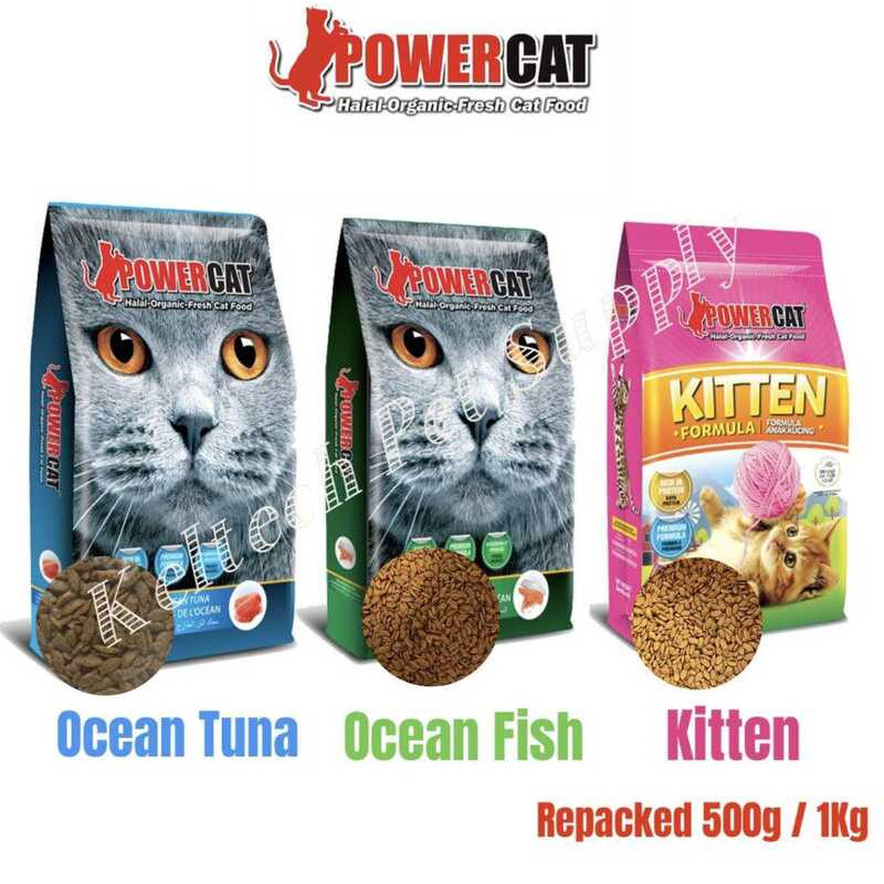 REPACKED Powercat Power Fresh Tuna Ocean Fish / Kitten 500G 1Kg Dry Cat ...