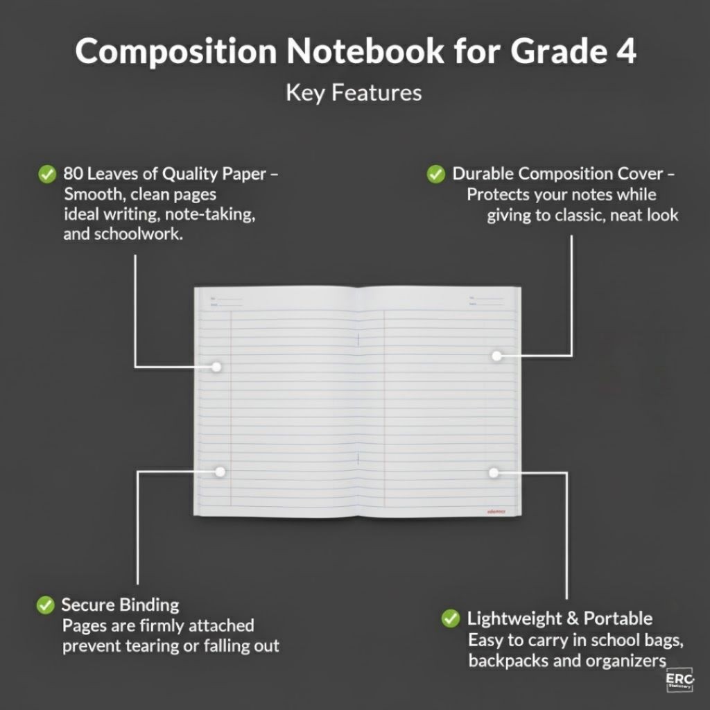 ERC Grade 4 Notebook Set 10pcs Composition 80 Leaves Student Writing ...