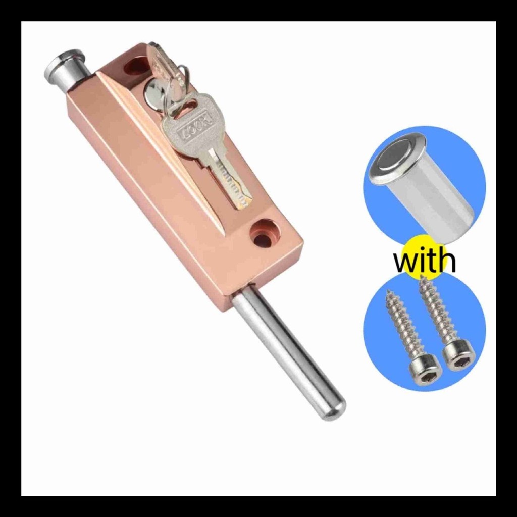 Stainless steel floor lock Spring Bolt Lock with Keys | Shopee Philippines