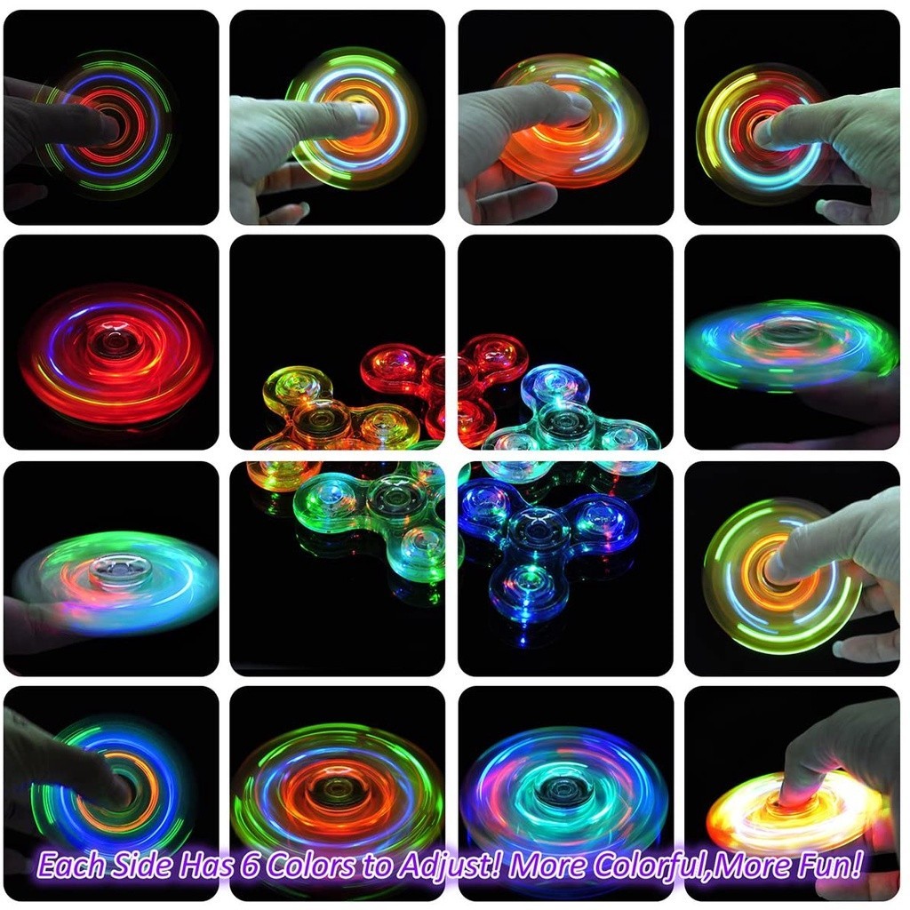 3PCs luminous Spinner Hand top luminous light spinner finger stress ...