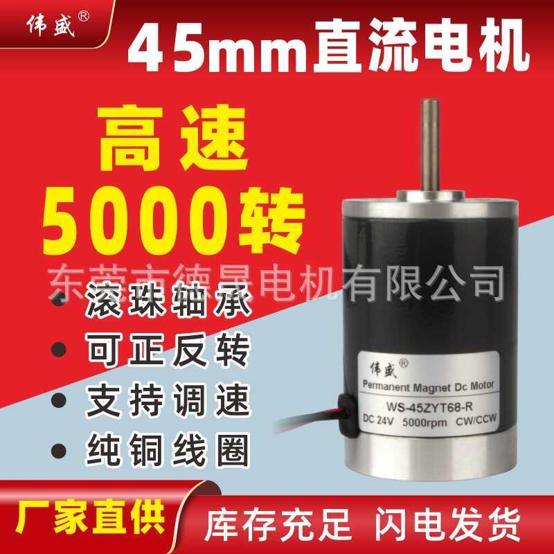 Weisheng 45ZY High-Speed Motor 12V Micro DC Motor 24V Silent Forward ...