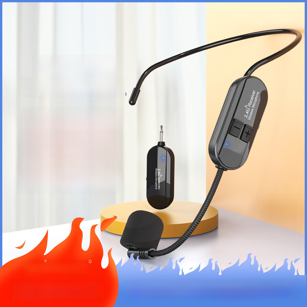 2.4G Wireless Headset Microphone Teacher Tour Guide One To Two Little ...