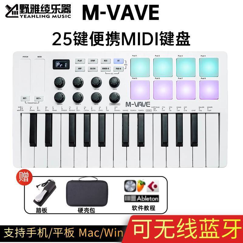M-VAVE SMK-25 Key MIDI Keyboard Portable Arranger Controller with ...