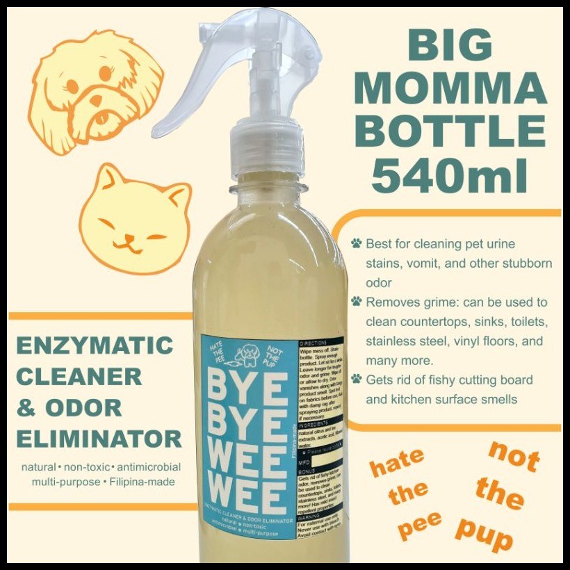 Big Momma enzymatic cleaner and odor eliminator BYE BYE WEE WEE bottle 540ml | Shopee Philippines