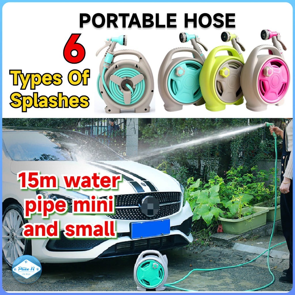 Host Water For Garden Reel With 6 Spray Modes For Cleaning Car Wash ...