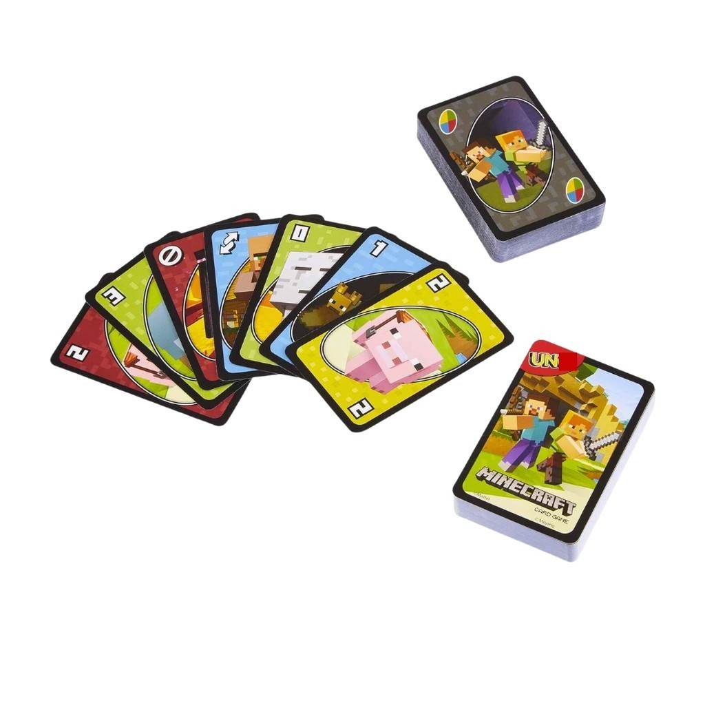 Unø Minecraft Card Game for Friend Family Collection Flip No Mercy Dare ...