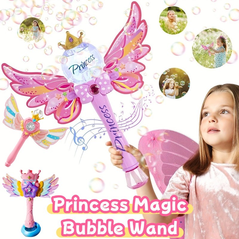 Princess Magic Bubble Wand Colorful Bubble Maker Toy Fairy Wand Bubble ...