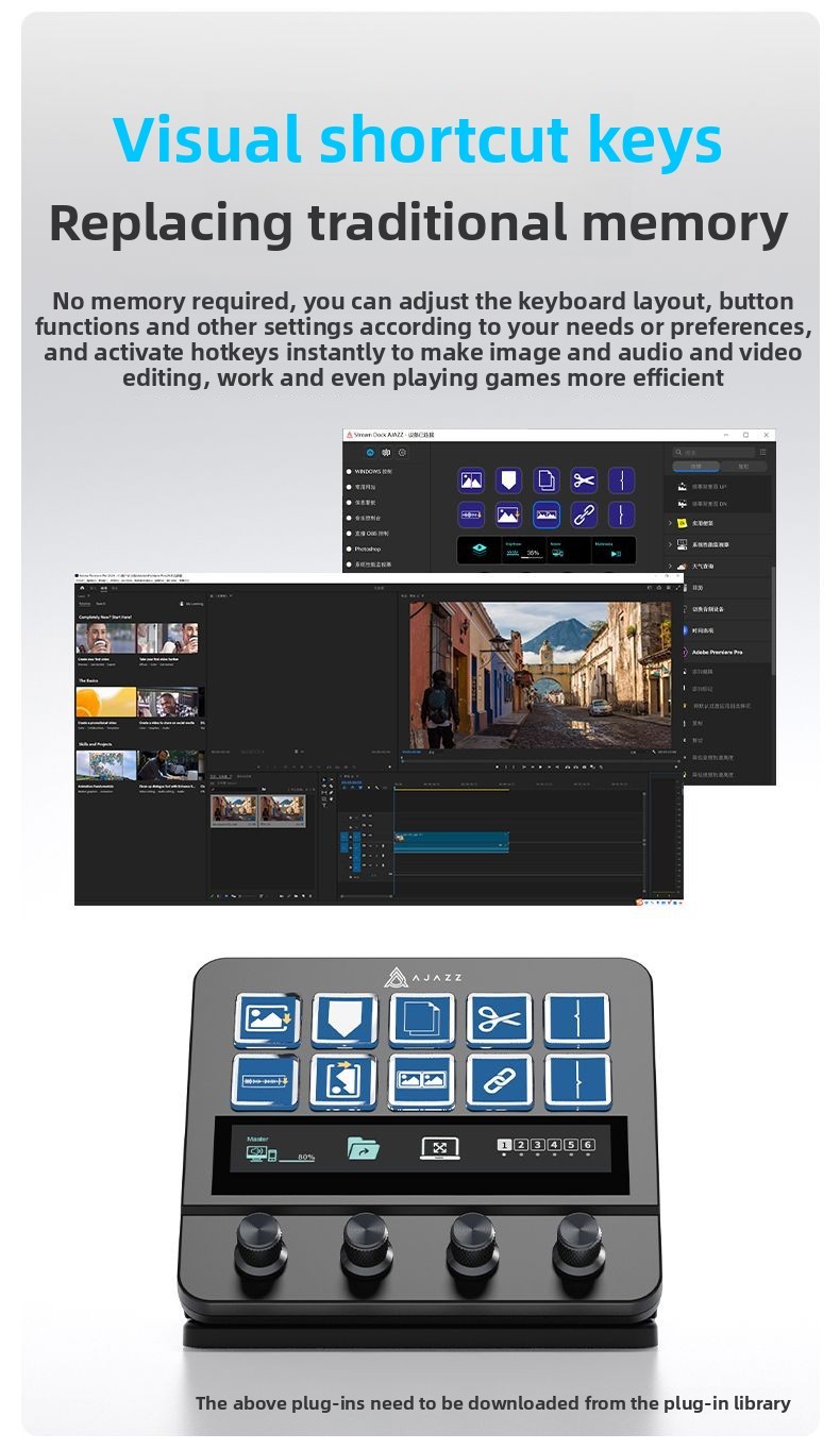 AJAZZ AKP05E Visual Mechanical Macro Keyboard, Programmable Console ...