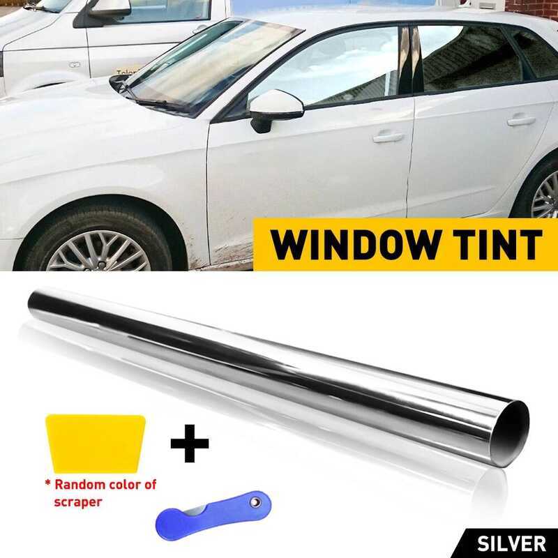 A 1Roll 20"X10ft Uncut Window Mirror Sier Chrome Tint Film 35% 50% ...