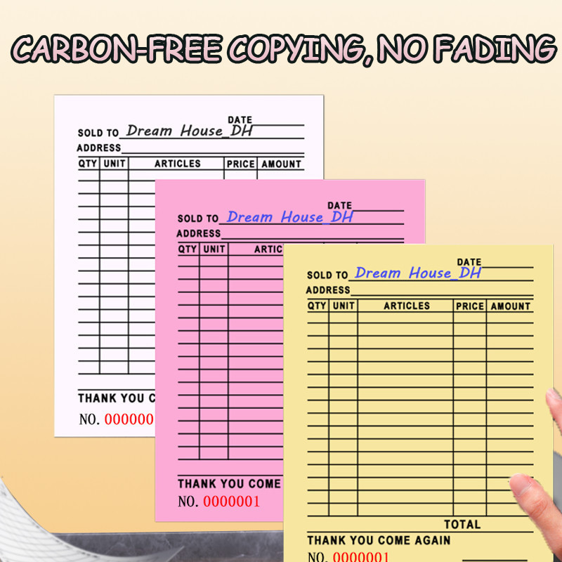 50 pages (25 X 2 copy) Duplicate receipt sold receipt wholesale price ...