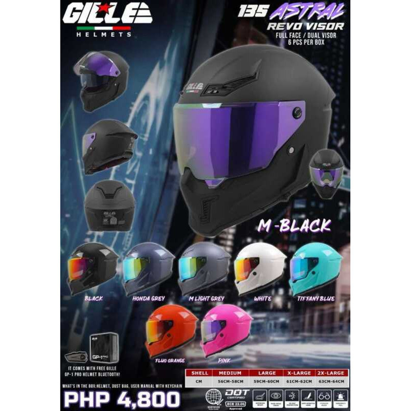 Fullface Gille Dualvisor Astral Helmet With FREEBIES | Shopee Philippines