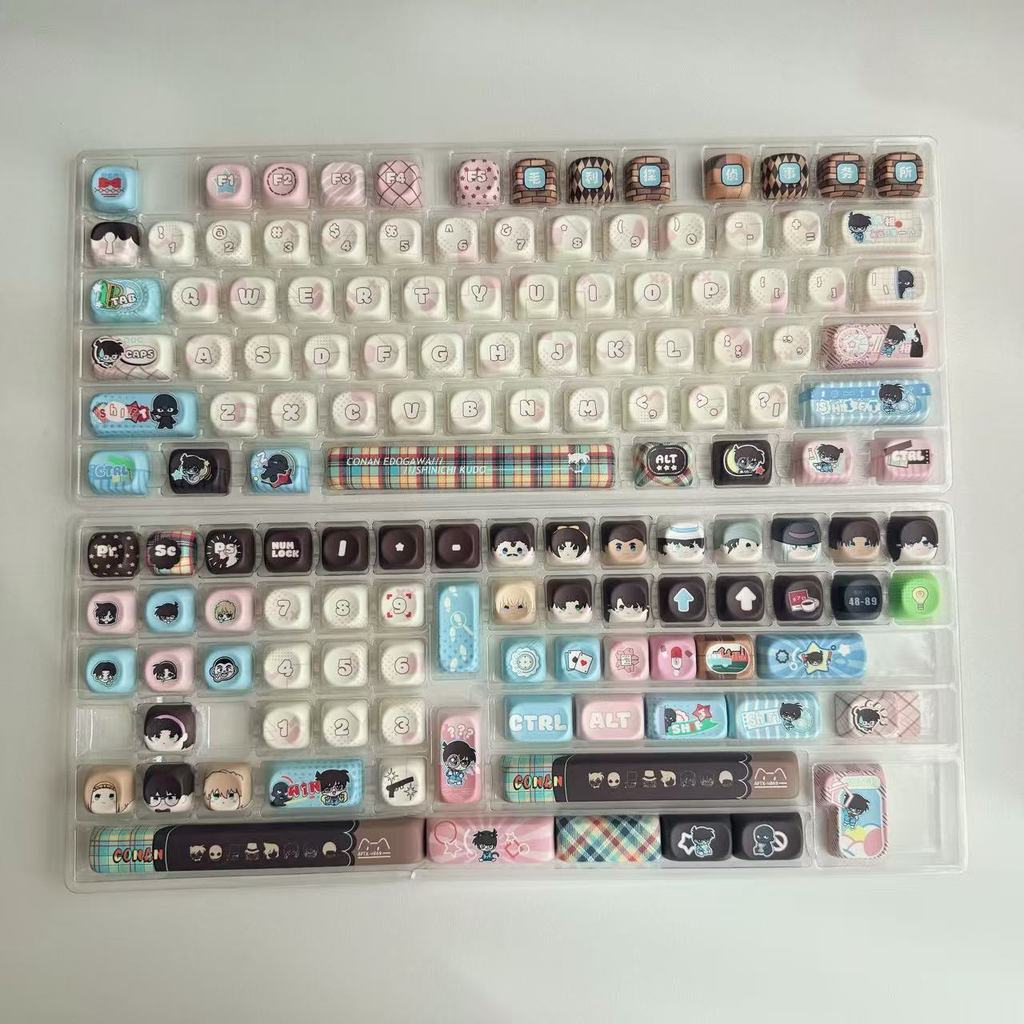 PBT Keycap MOA Anime Conan Round Keycap Dye Sublimation Keycap Cute ...