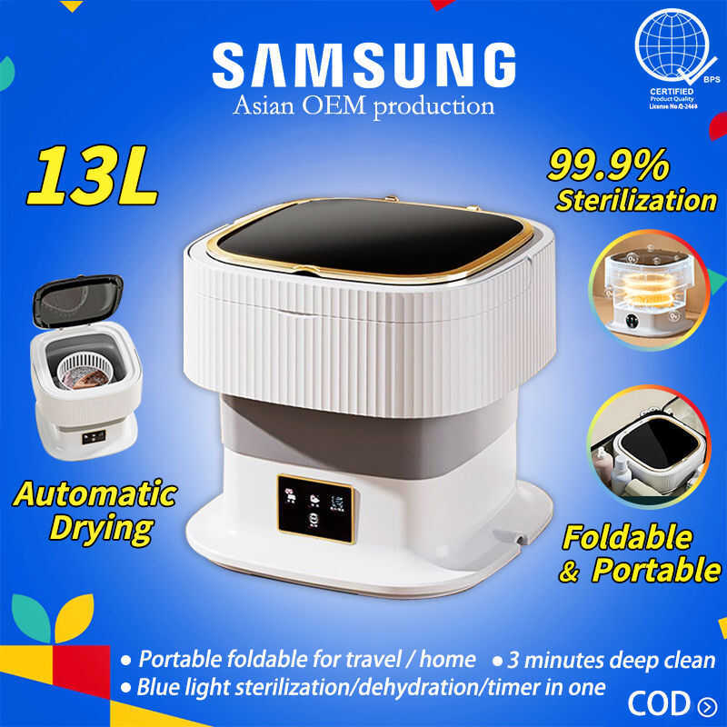 Automatic Portable Washing Machine With Dryer 13L Foldable Blue Light ...