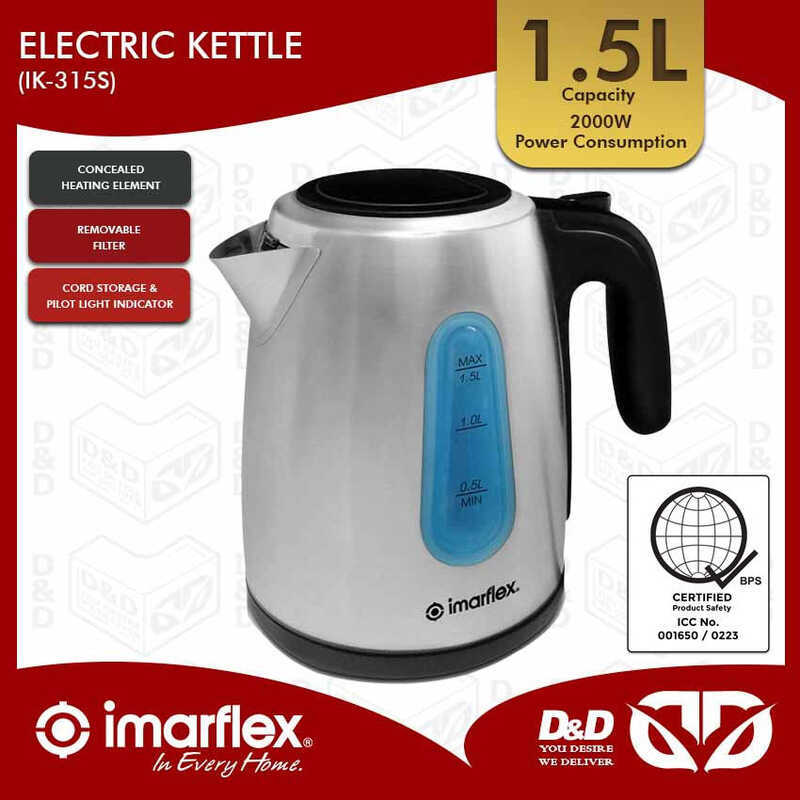 D&D | Imarflex Ik-315S Electric Kettle With 1.5L Capacity Stainless ...