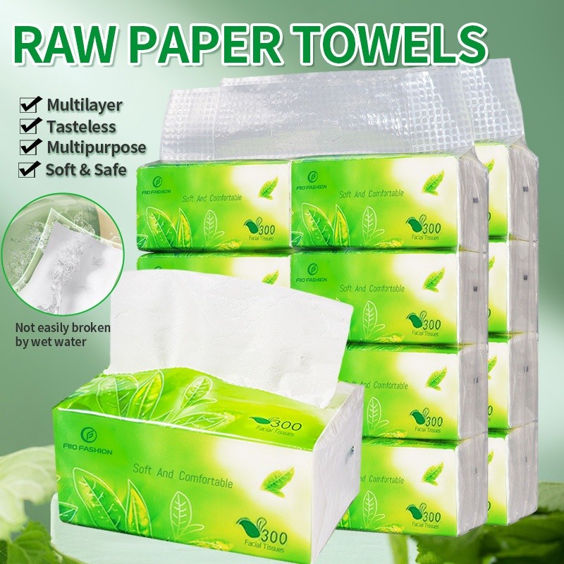 【10Packs】Tissue Facial Tissue 4-Ply 400 Sheet Car toilet paper femme ...
