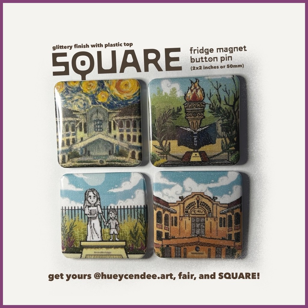 ∏ ☫ ╱ [PNU] NORMAL NOSTALGIA 50MM SQUARE BUTTON PINS OR MAGNETS by ...