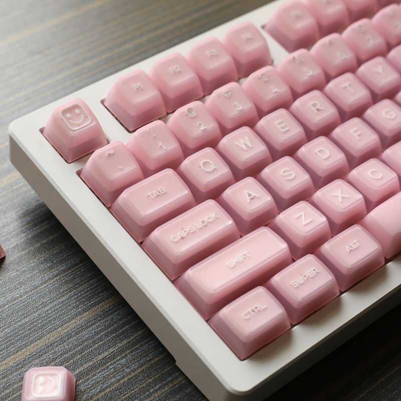 【Keycap Only】Pink Jade Translucence Keycap 142 Keys PBT Double Shot SA ...