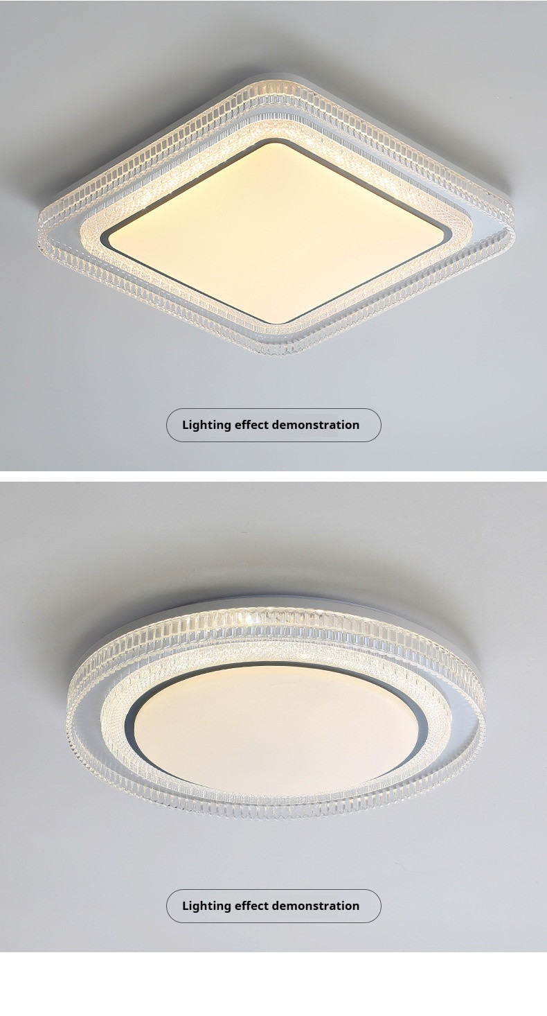 Modern Round LED Crystal Ceiling Light with 3-Color Temperature for ...