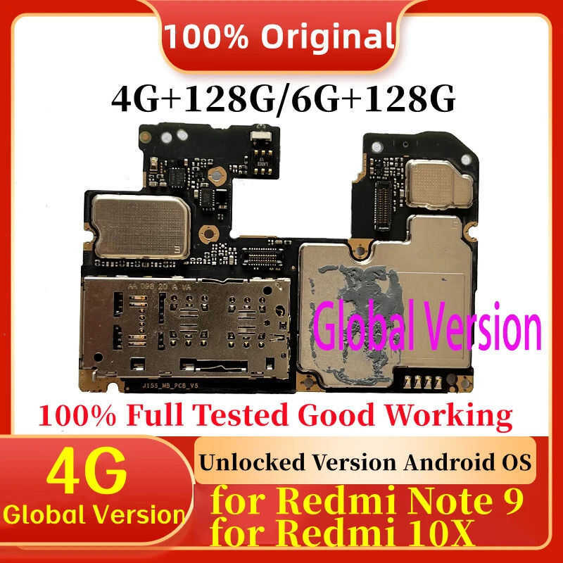 For Xiaomi Note 9 4G Global Motherboard Original Unlocked 128Gb ...