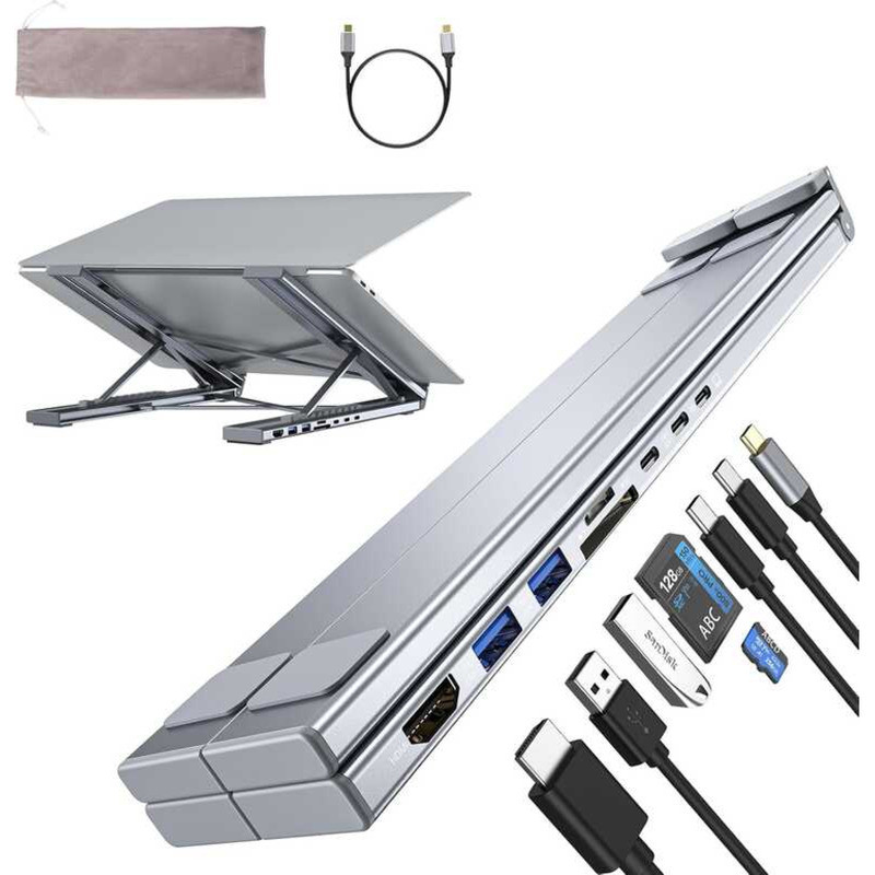 USB C Laptop Docking Station Stand With 4K Hdmi, 8 Ports | Powered Hub ...
