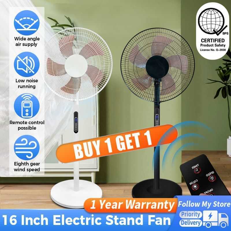 Rtong Electric Fan Stand 16Inches 5-Blade 3-Speed Wide-Angle High ...