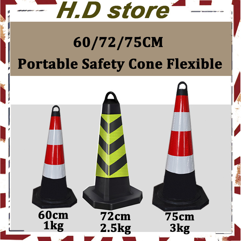 60/72/75CM Portable Safety Cone Flexible Collapsible Multi Purpose Pop ...
