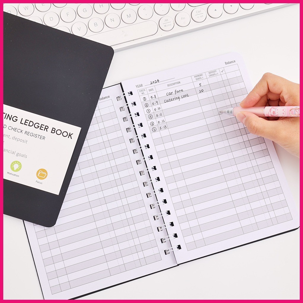 ♀ imoda 1pc PVC Hardcover Accounting Ledger Book - 32 Sheets, Undated ...