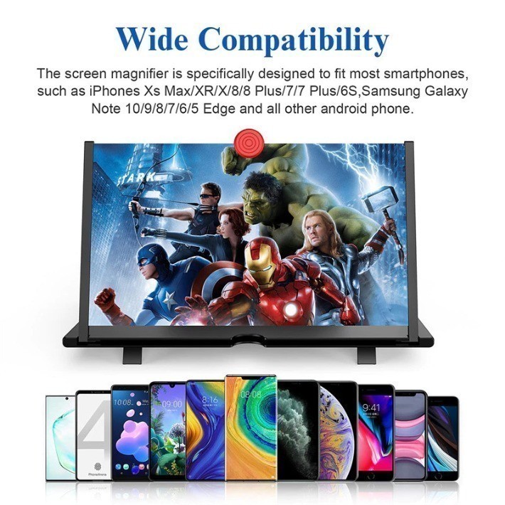 3D Enlarge Mobile Phone Screen Magnifier Extendable Portable HD Video ...