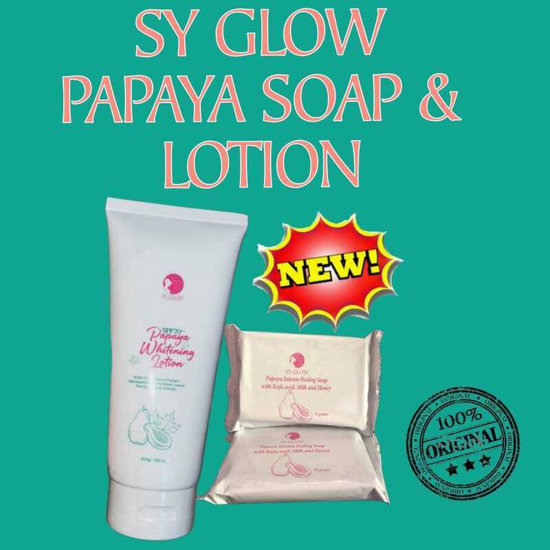 SY GLOW PAPAYA WHITENING SOAP & LOTION (Authentic Guaranteed) Ff6 ...