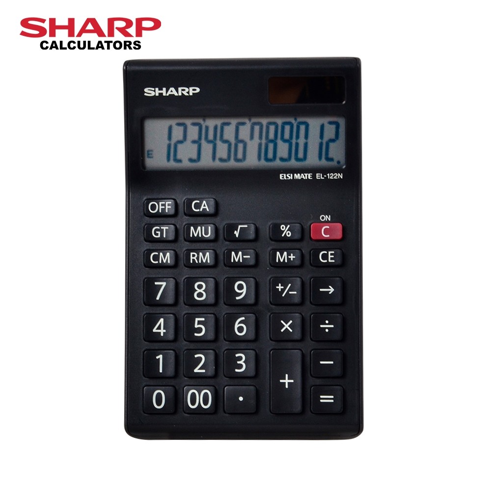Sharp Calculators EL-122N 12 Digit Display Semi-Desktop Calculator ...