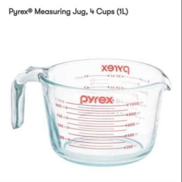 Pyrex Measuring Jug 4 Cups (1L) | Shopee Philippines