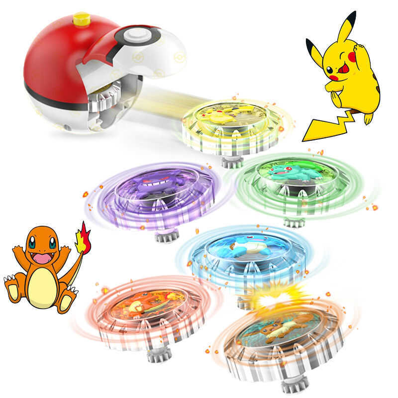 Pokemon Figures Beyblade Top Gyroscope Toys Pikachu Charmander Squirtle ...