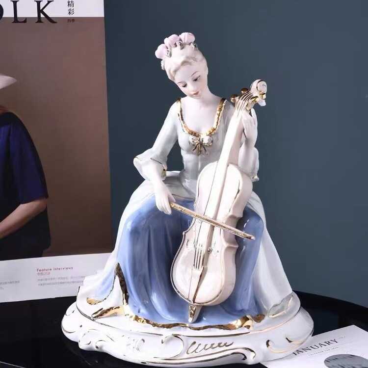 European Style Ceramic Crafts Female Figurines Modern Home Living Room ...