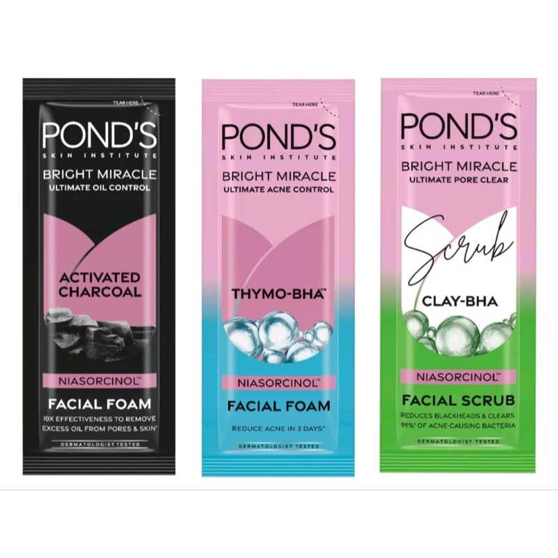 Pond's Pure Bright Skin Brightening Foaming Facial Cleanser, Acne Clear ...