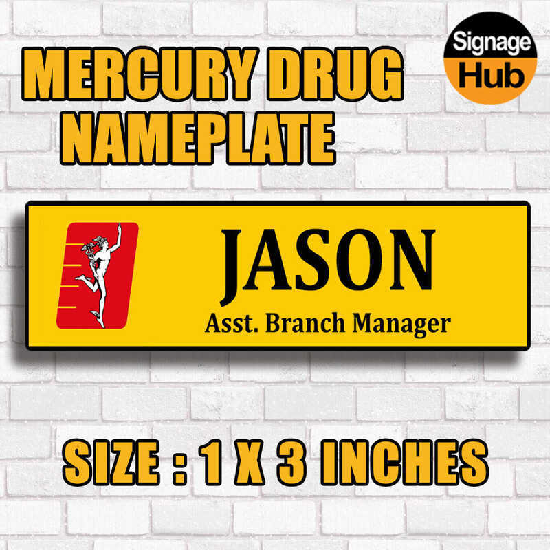 CUSTOM ACRYLIC NAMEPLATE MERCURY DRUG | WATERPROOF PRINT 29A | Shopee ...