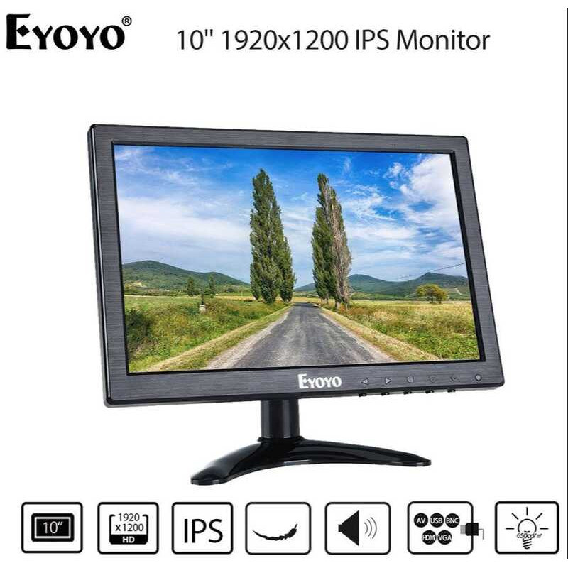 Eyoyo 10 Inch HDMI LCD Monitor 1920X1200 16:10 IPS Screen Display With ...