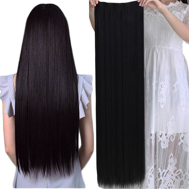 Clip In One Piece Synthetic Hair extension 40-Inch Heat-Resistant Fiber ...