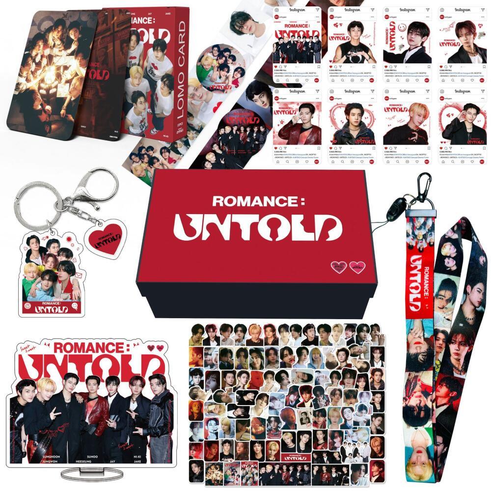 Korean Men Group ENHYPEN Merchandise Keychain Sticker Gift Box New ...