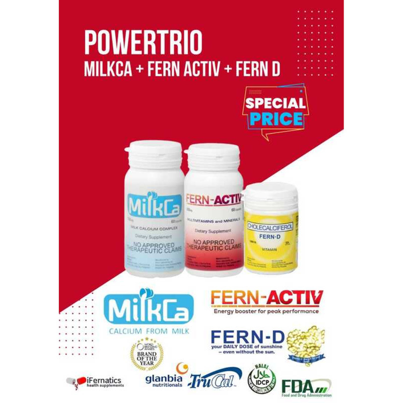 POWERTRIO FERN D 60’S Vitamin D3 + Fern Activ (Multivitamins) Milkca ...