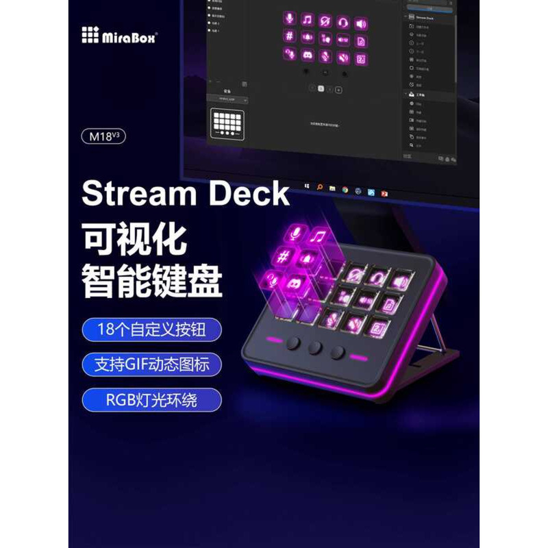 Miaolianbao M18 Custom Keyboard Visual Desktop Console Live Streaming ...